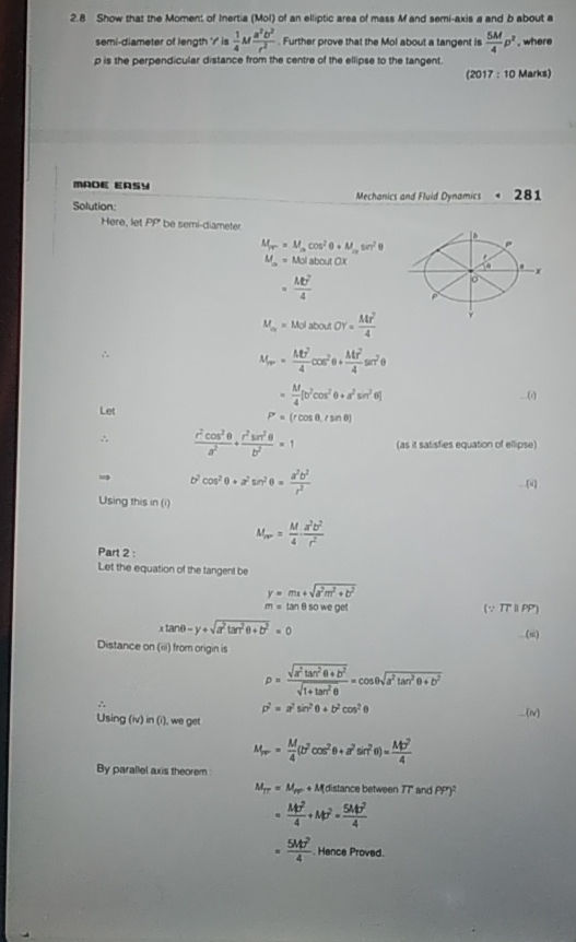 28 Show that the Moment of Inertia (MoI) of | StudyX