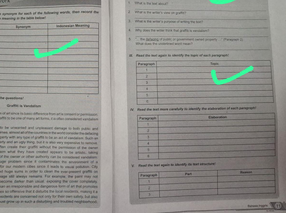 Graffiti is Vandalism 1 What is the text | StudyX