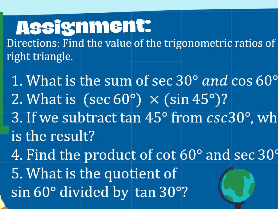 Assignment: Directions: Find the value of | StudyX