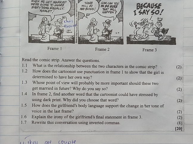 Read the comic strip Answer the questions 11 | StudyX