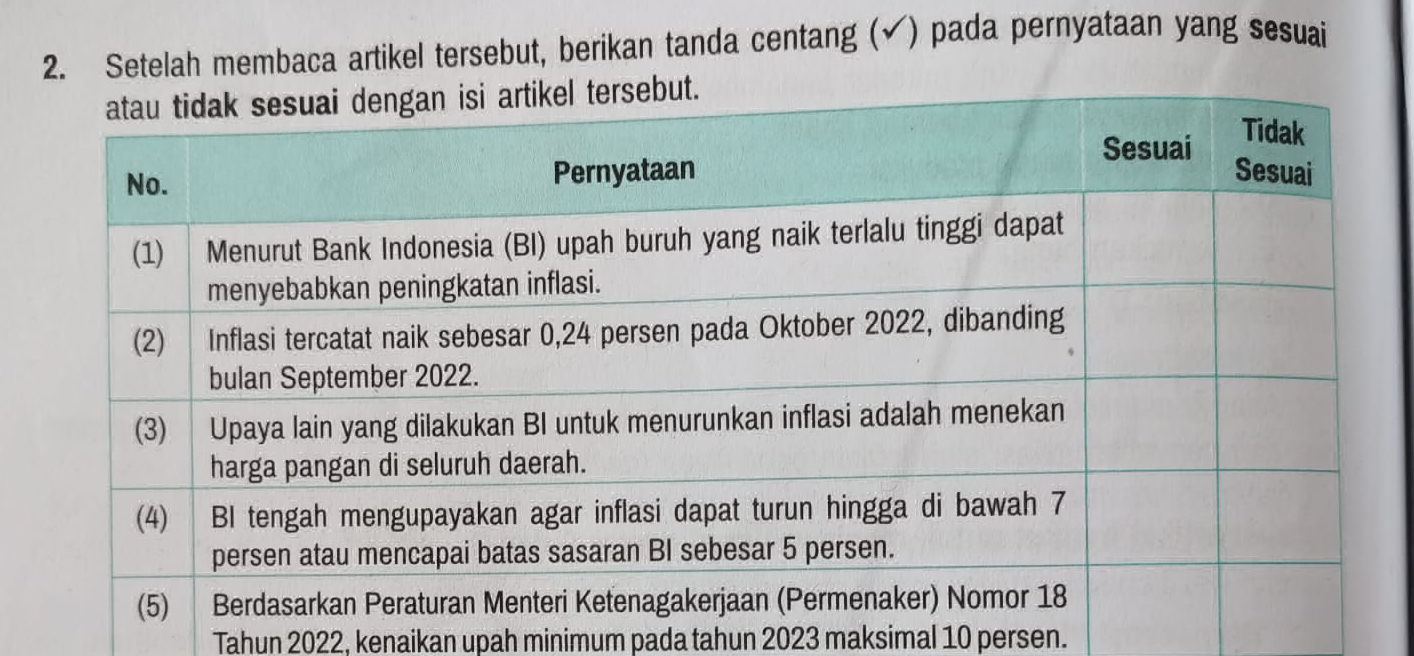 2 Setelah membaca artikel tersebut berikan | StudyX