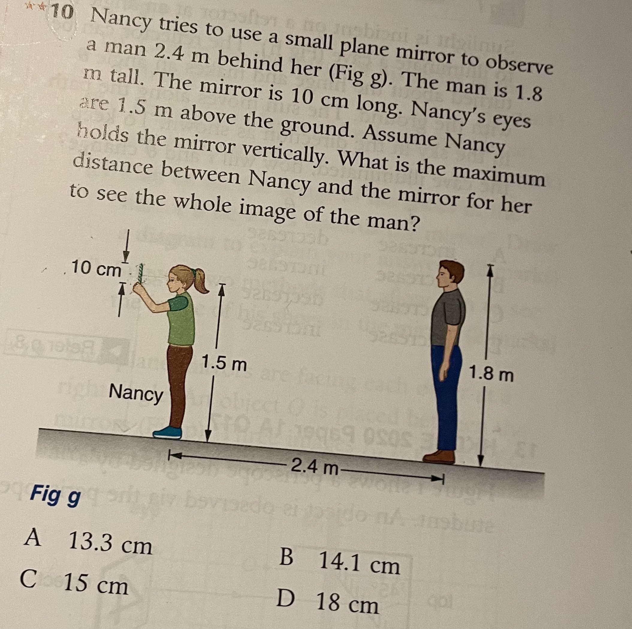 10 Nancy tries to use a small plane mirror | StudyX