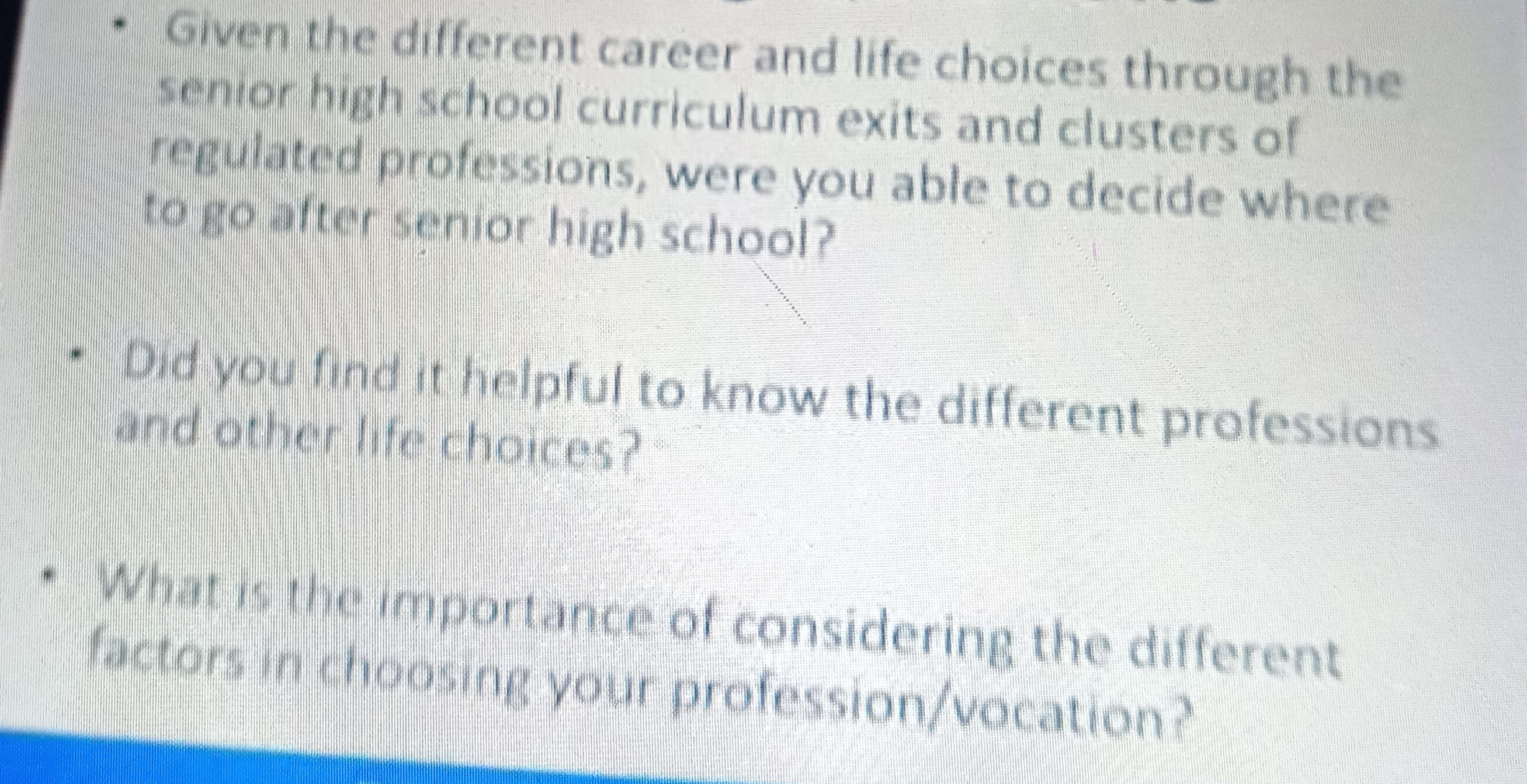 Given the different career and life choices | StudyX