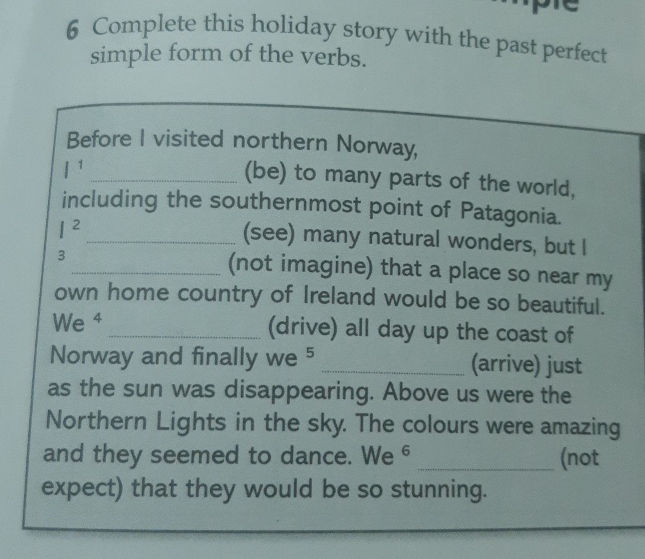 Complete this holiday story with the past | StudyX