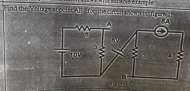Find the Voltage at point AB for the circuit | StudyX