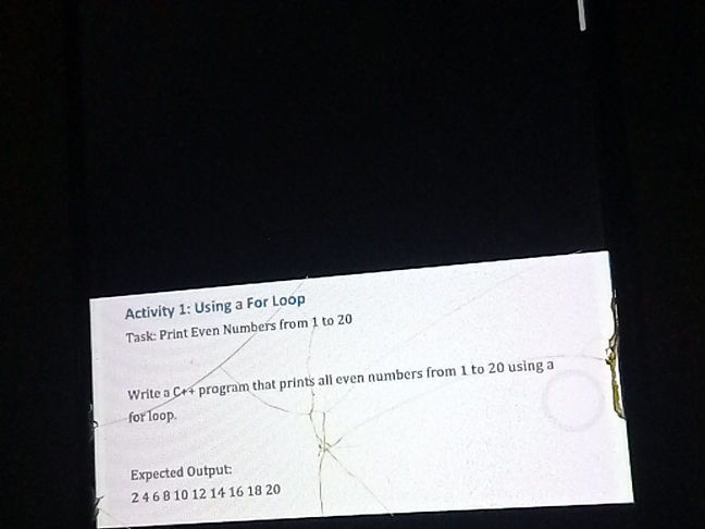 Activity 1 Using a For Loop Task Print Even | StudyX