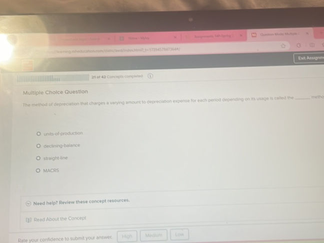 Multiple Choice Question The method of | StudyX