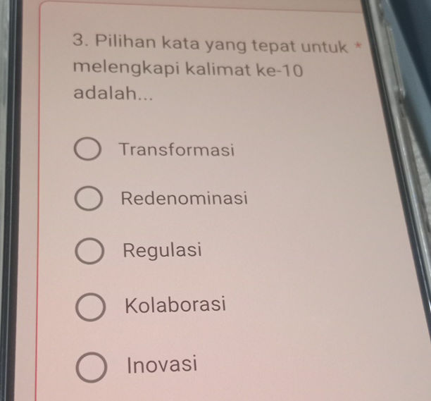3. Pilihan kata yang tepat untuk melengkapi | StudyX