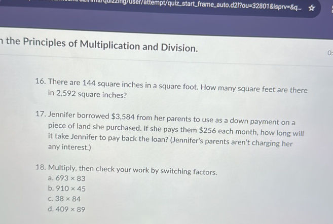 16. There are 144 square inches in a square | StudyX
