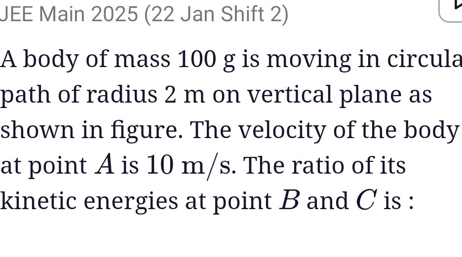 JEE Main 2025 (22 Jan Shift 2) A body of | StudyX
