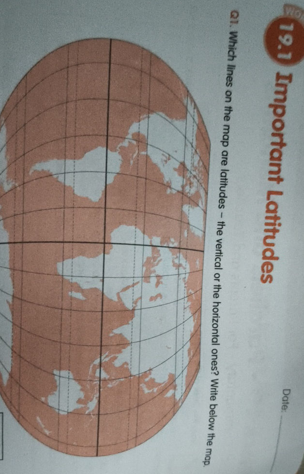 Q1 Which lines on the map are latitudes - | StudyX