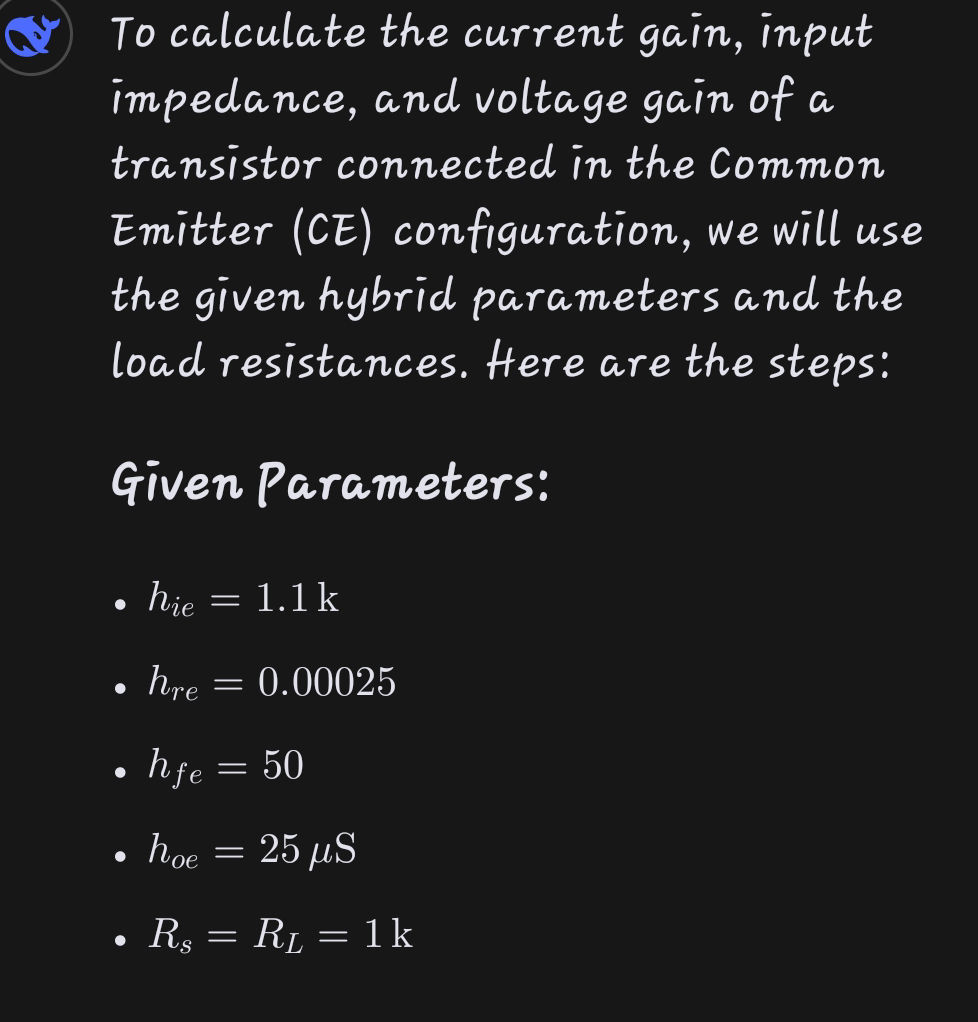To calculate the current gain input | StudyX