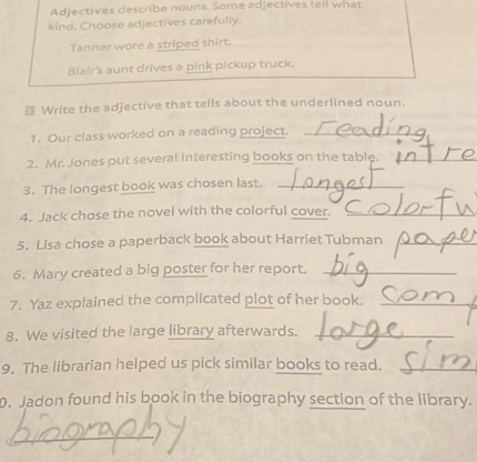 Adjectives describe nouns Some adjectives | StudyX