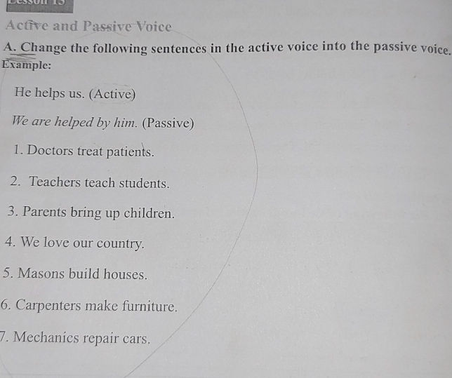 A Change the following sentences in the | StudyX