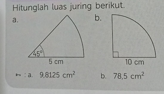 Hitunglah luas juring berikut a | StudyX