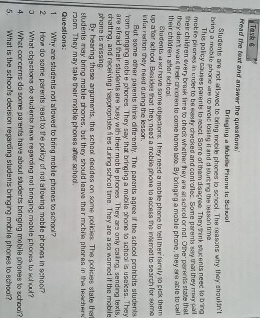 1. Why are students not allowed to bring | StudyX