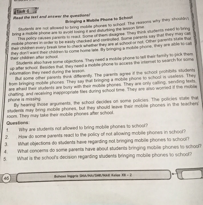 1. Why are students not allowed to bring | StudyX