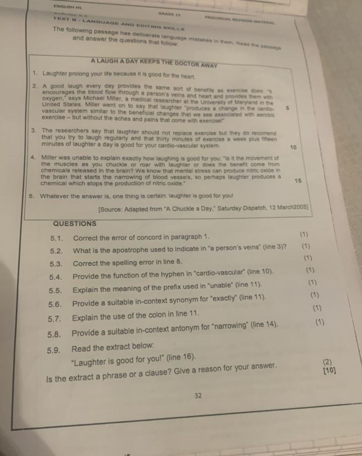 51 Correct the error of concord in paragraph | StudyX