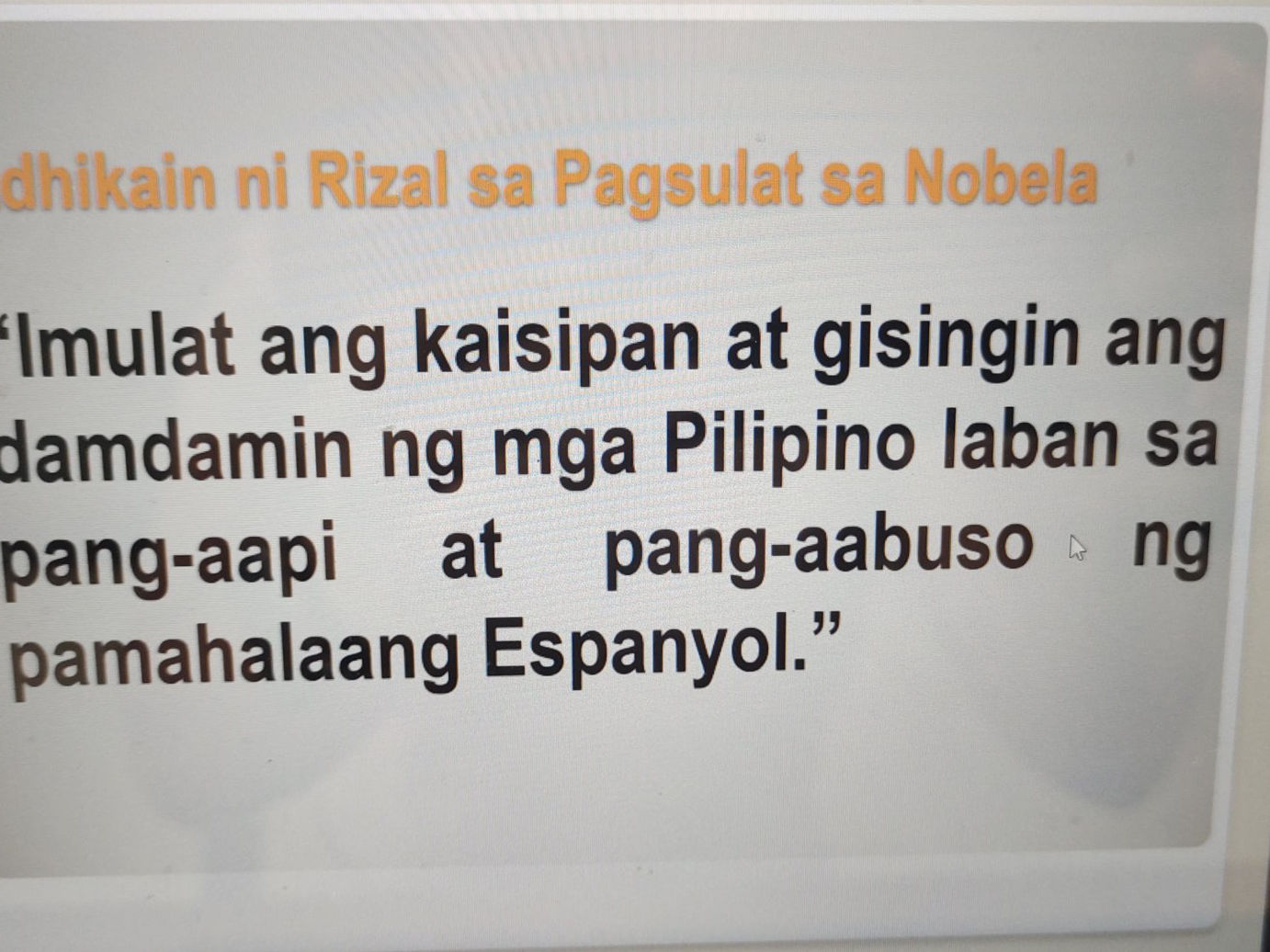 dhikain ni Rizal sa Pagsulat sa Nobela | StudyX