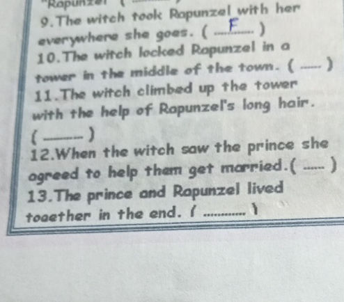 9 The witch took Rapunzel with her | StudyX