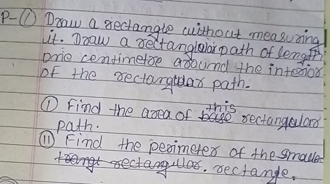 P- Draw a rectangle without measuring it | StudyX