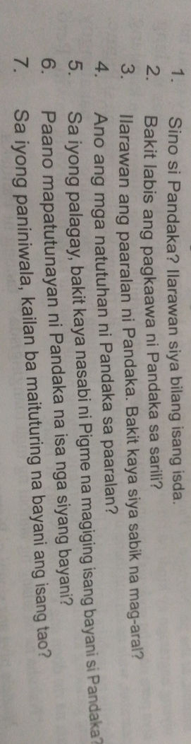 1 Sino si Pandaka Ilarawan siya bilang isang | StudyX