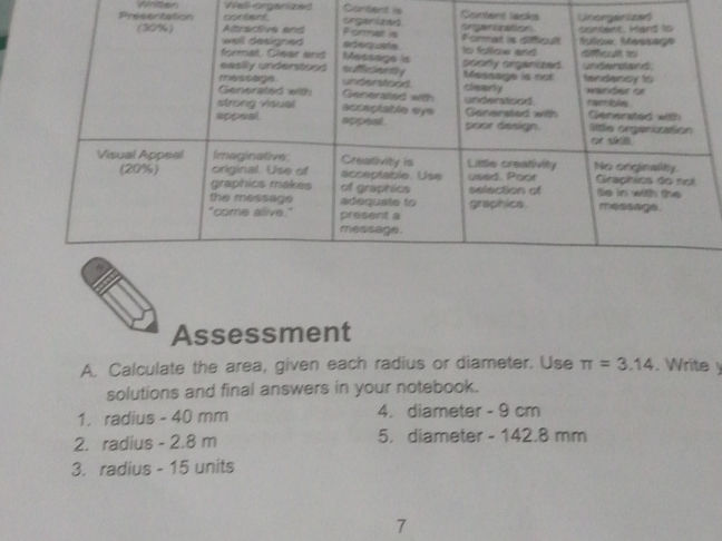 A Calculate the area given each radius or | StudyX