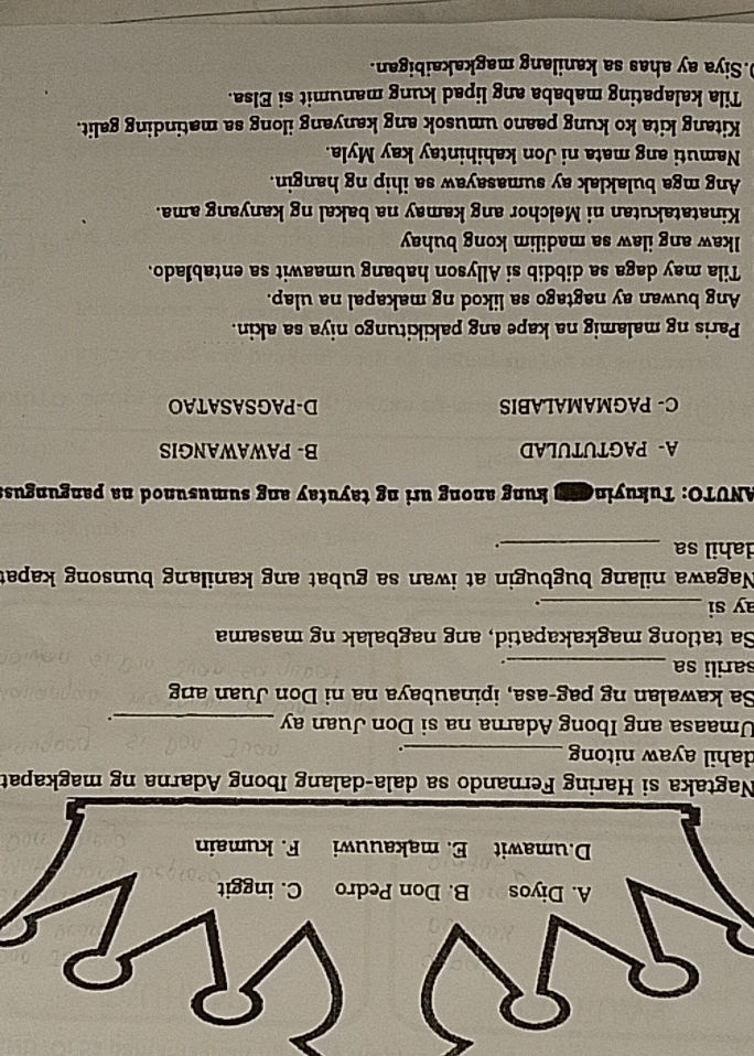 Nagtaka si Haring Fernando sa dala-dalang | StudyX