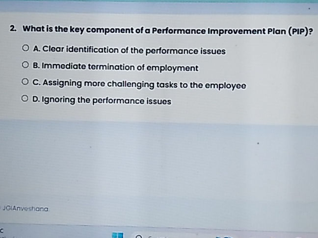 2 What is the key component of a Performance | StudyX