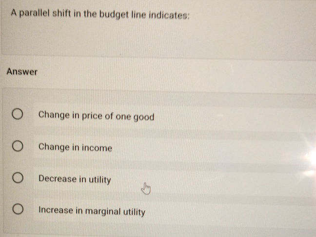 A parallel shift in the budget line | StudyX