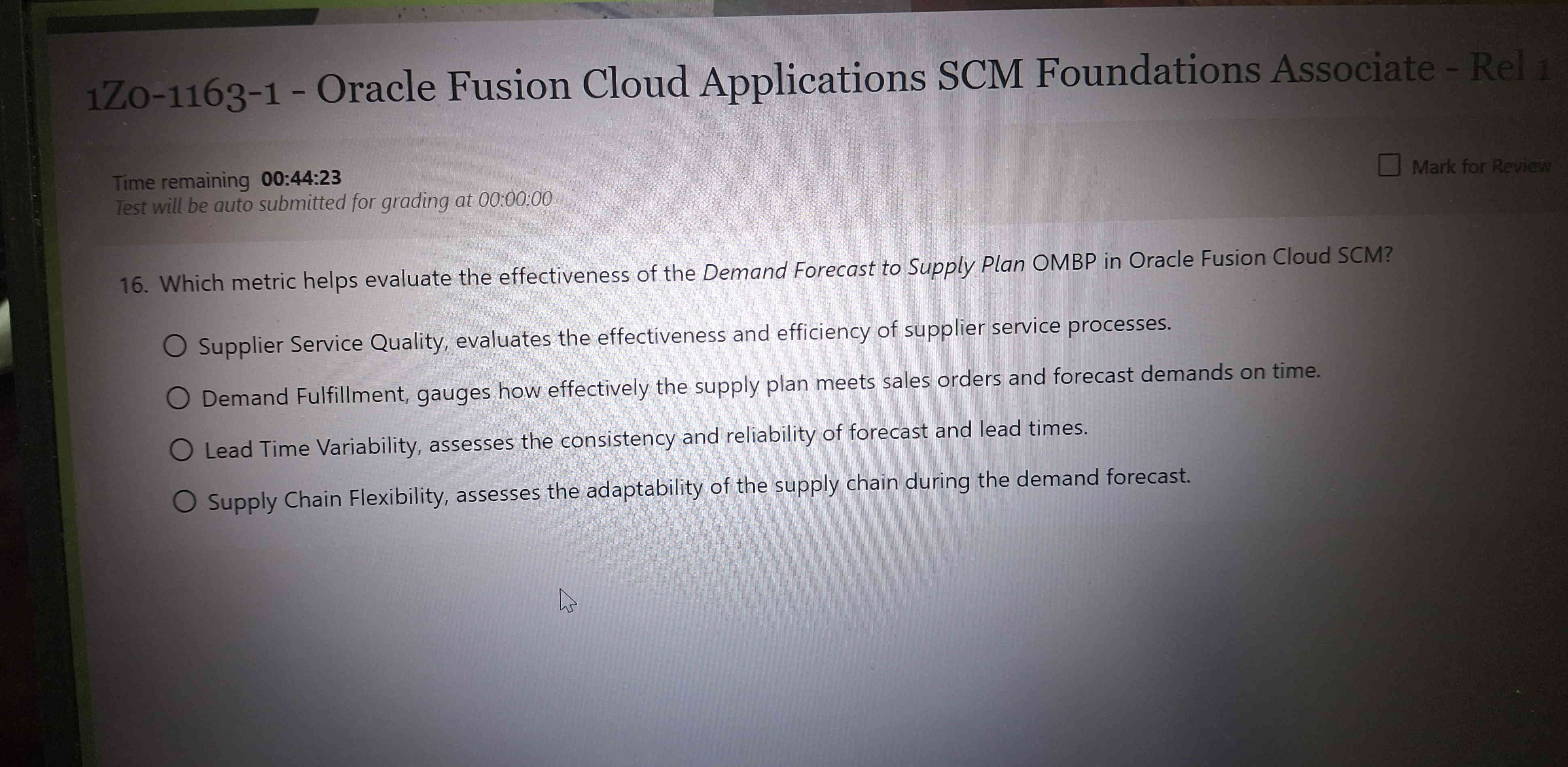 16. Which metric helps evaluate the | StudyX