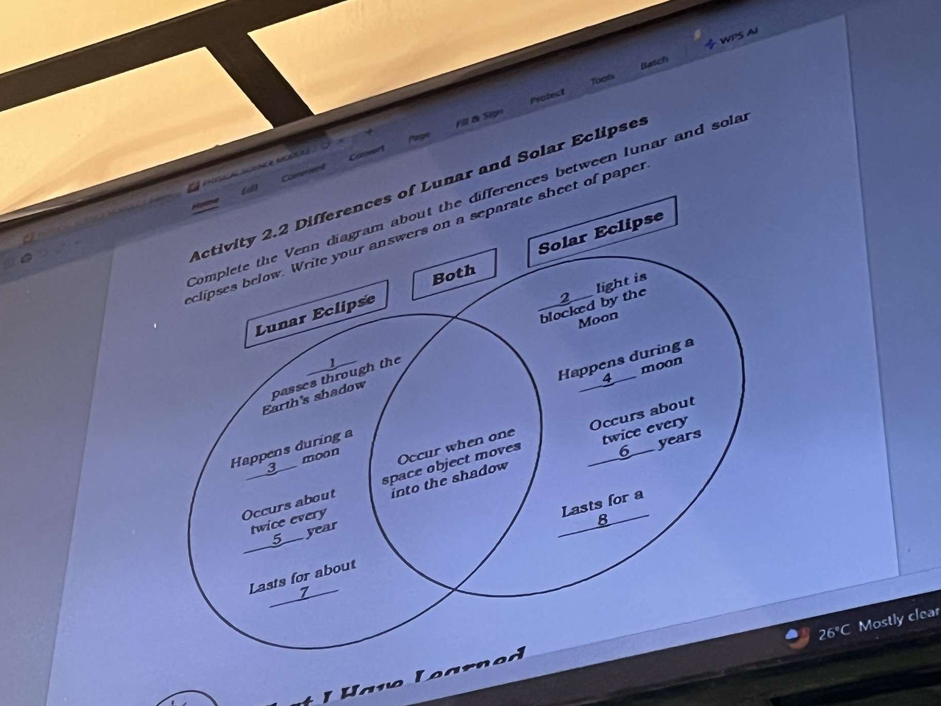 Activity 22 Differences of Lunar and Solar | StudyX