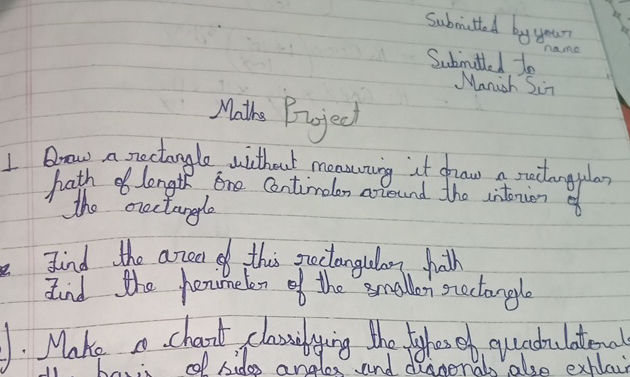 Maths Project 1 Draw a rectangle without | StudyX