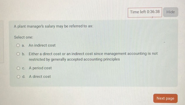 A plant managers salary may be referred to | StudyX