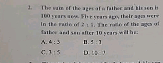 2 The sum of the ages of a father and his | StudyX