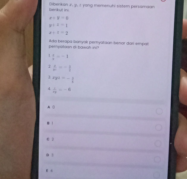 Diberikan x y z yang memenuhi sistem | StudyX