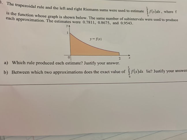 The trapezoidal rule and the left and right | StudyX