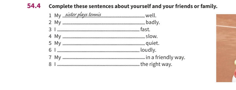 544 Complete these sentences about yourself | StudyX