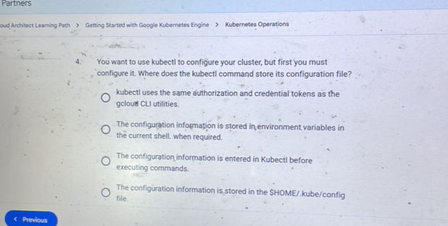 4 You want to use kubectl to configure your | StudyX