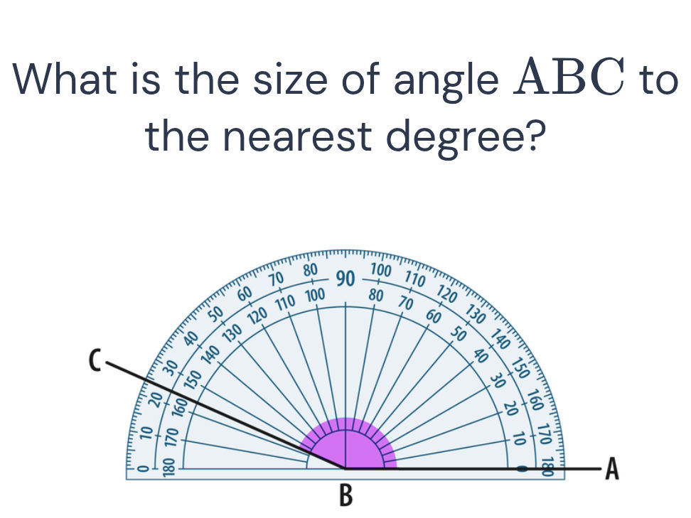 What is the size of angle ABC to the nearest | StudyX