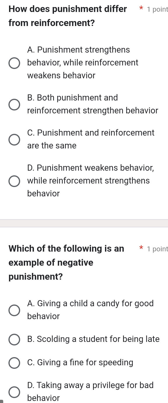 How does punishment differ from | StudyX