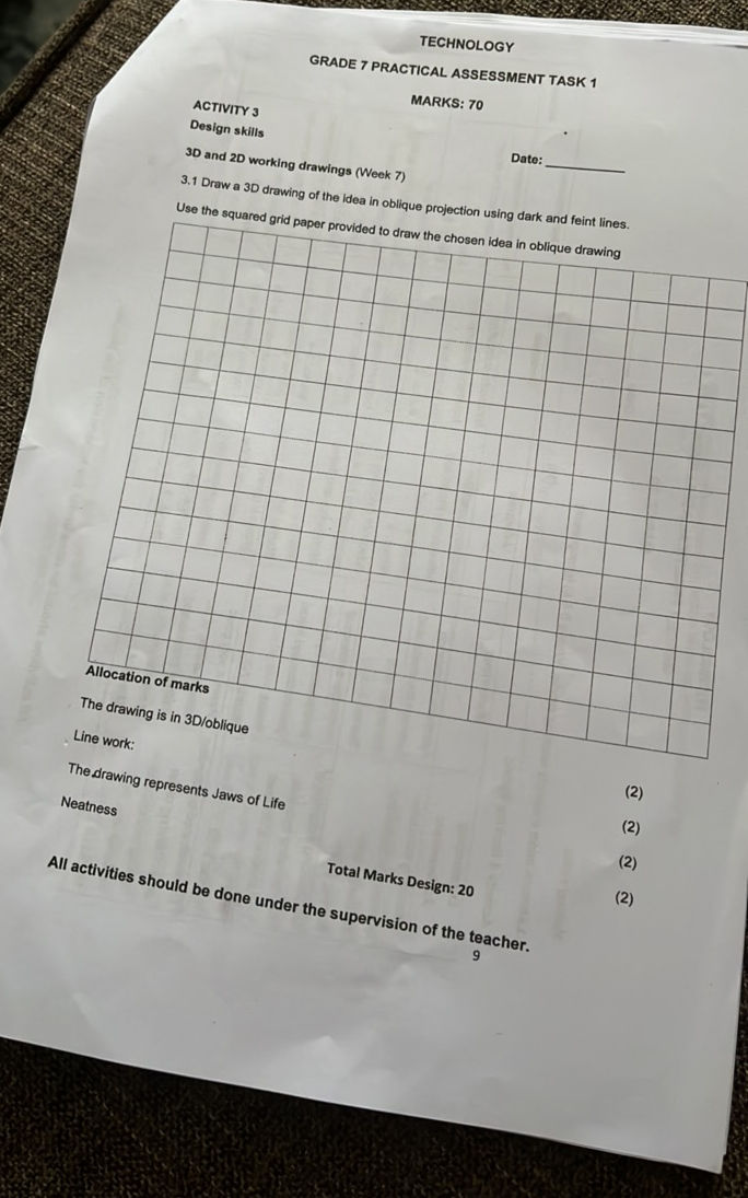 TECHNOLOGY GRADE 7 PRACTICAL ASSESSMENT TASK