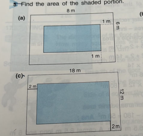 5 Find the area of the shaded portion (a) | StudyX