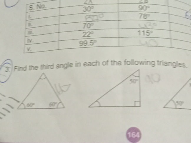 3. Find the third angle in each of the | StudyX