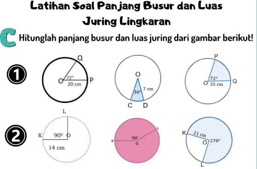 Latihan Soal Panjang Busur dan Luas Juring | StudyX