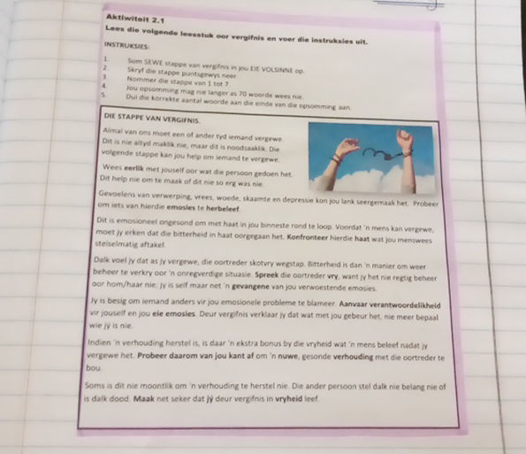 Aktiwiteit 21 Lees die volgende leesstuk oor | StudyX