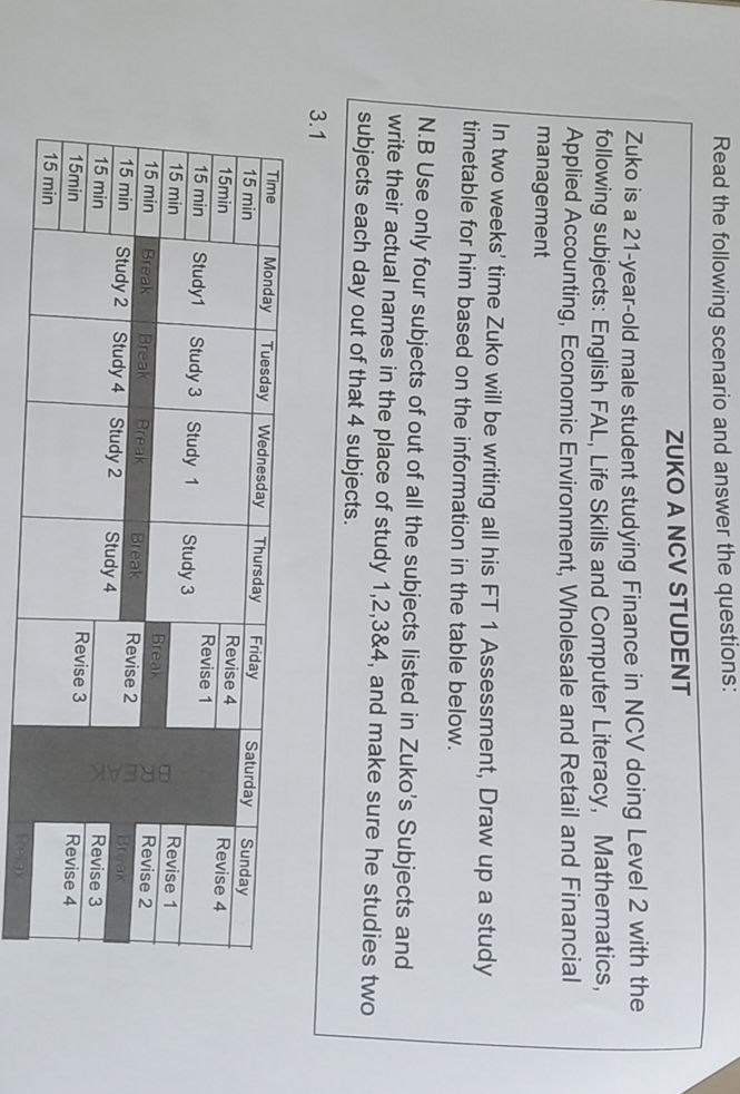 Read the following scenario and answer the | StudyX
