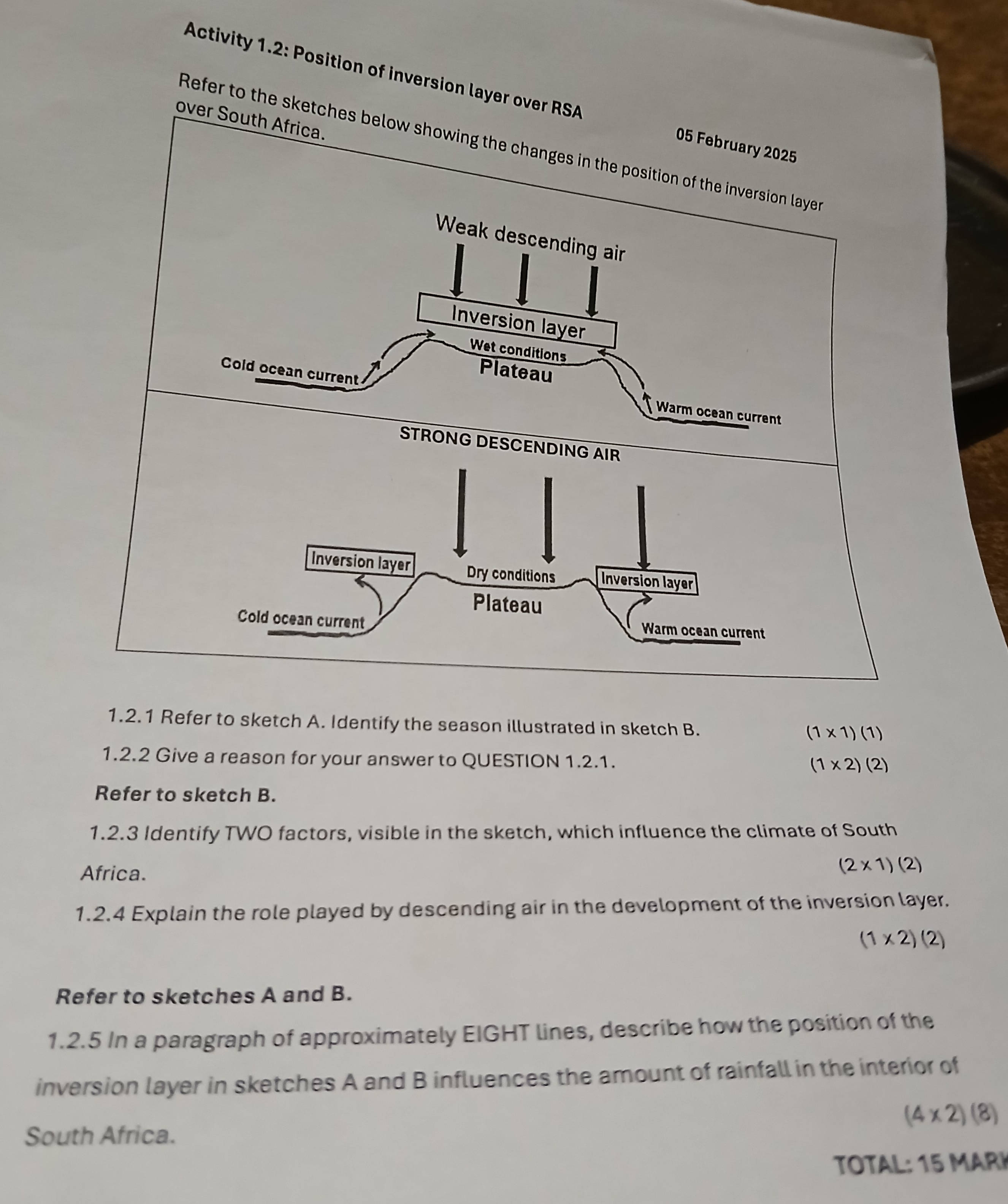 Activity 12 Position of inversion layer over | StudyX