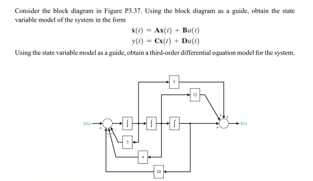 Consider the block diagram in Figure P337