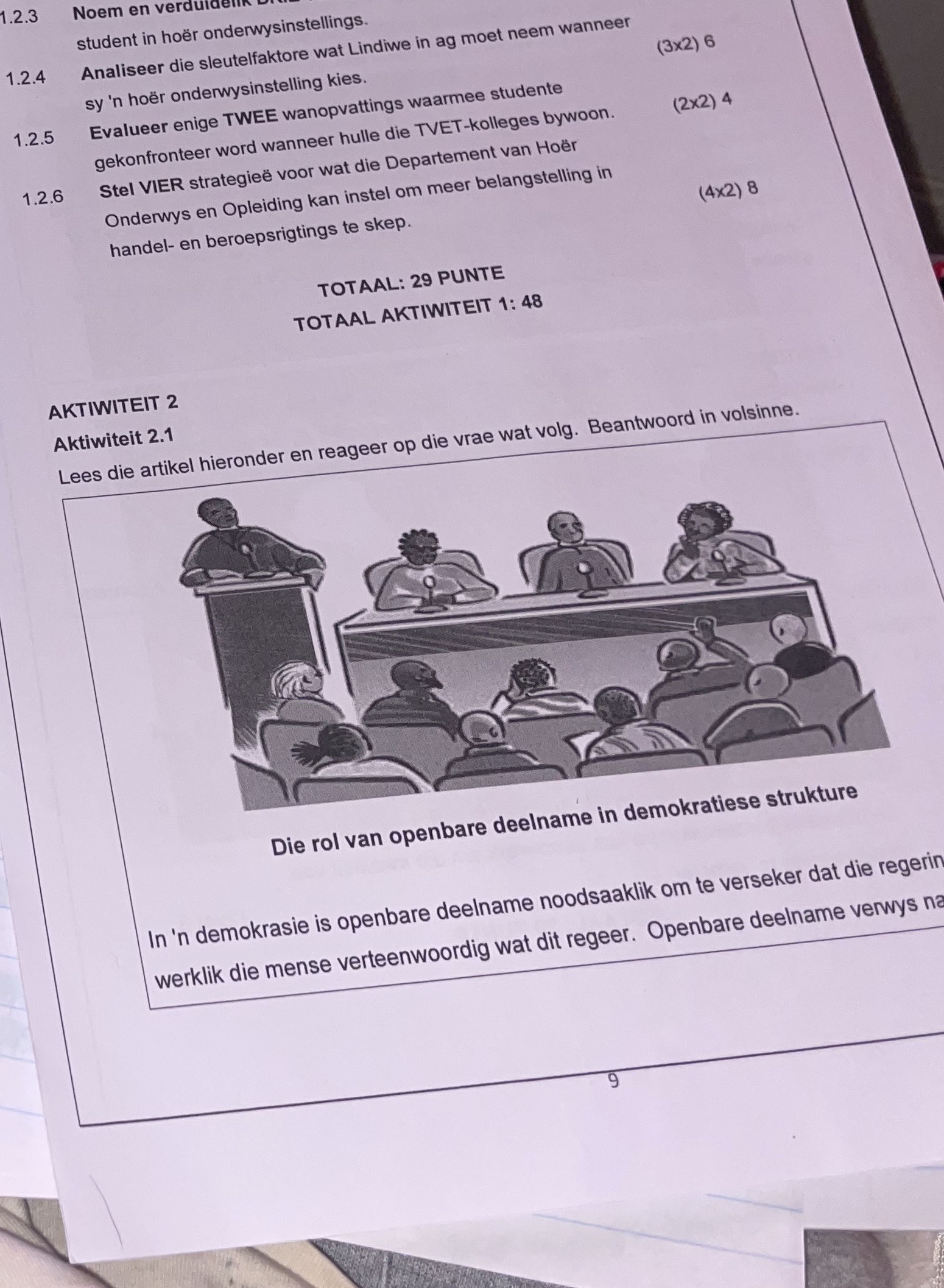 1.2.3 Noem en verduidelik student in hoër | StudyX